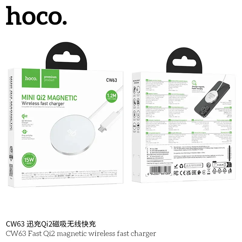 Sạc Không Dây Hoco CW63 Fast Qi2 giá sỉ – Bán buôn uy tín