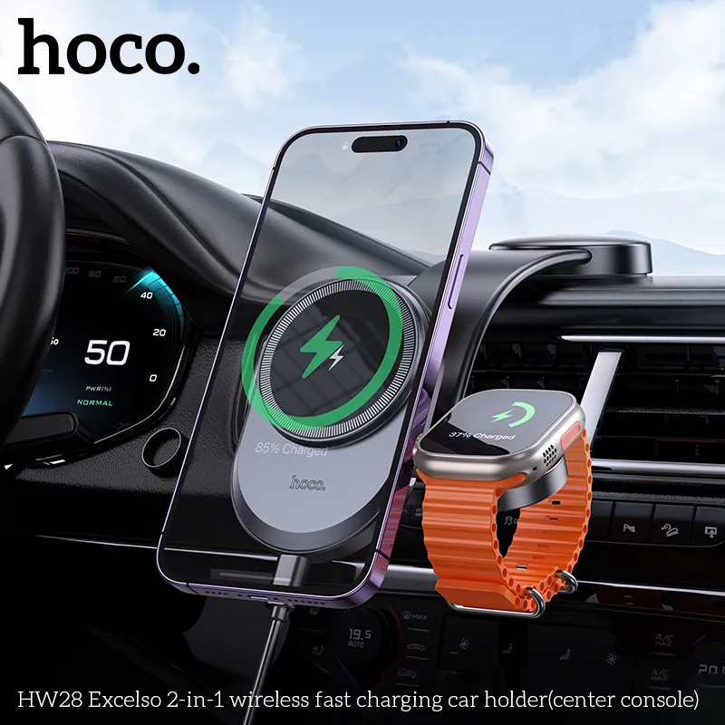 Giá Đỡ Ô Tô Sạc Không Dây Hoco HW28 Excelso 2-in-1